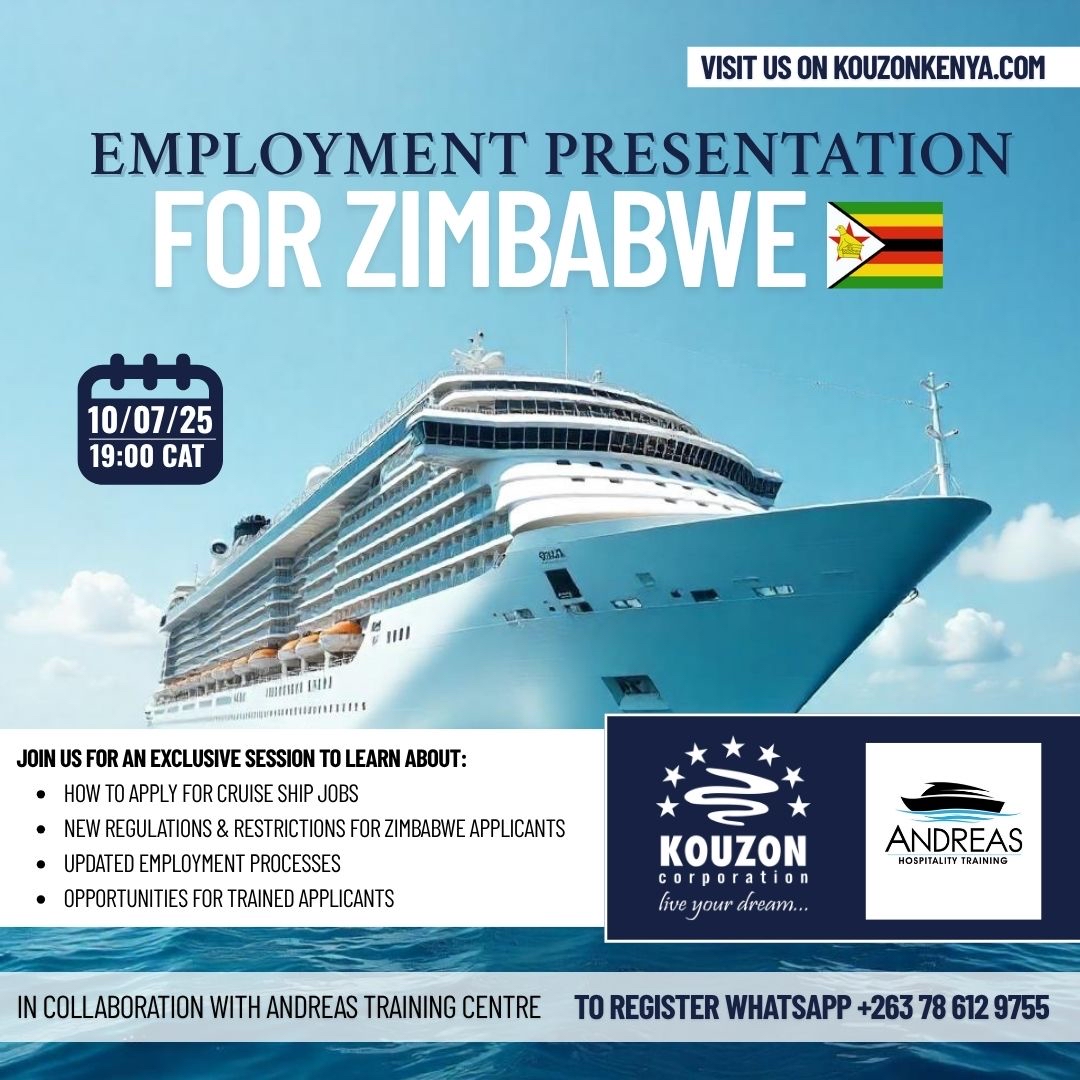 Employment Presentation for Zimbabwe Kouzon Cruise Ship Jobs